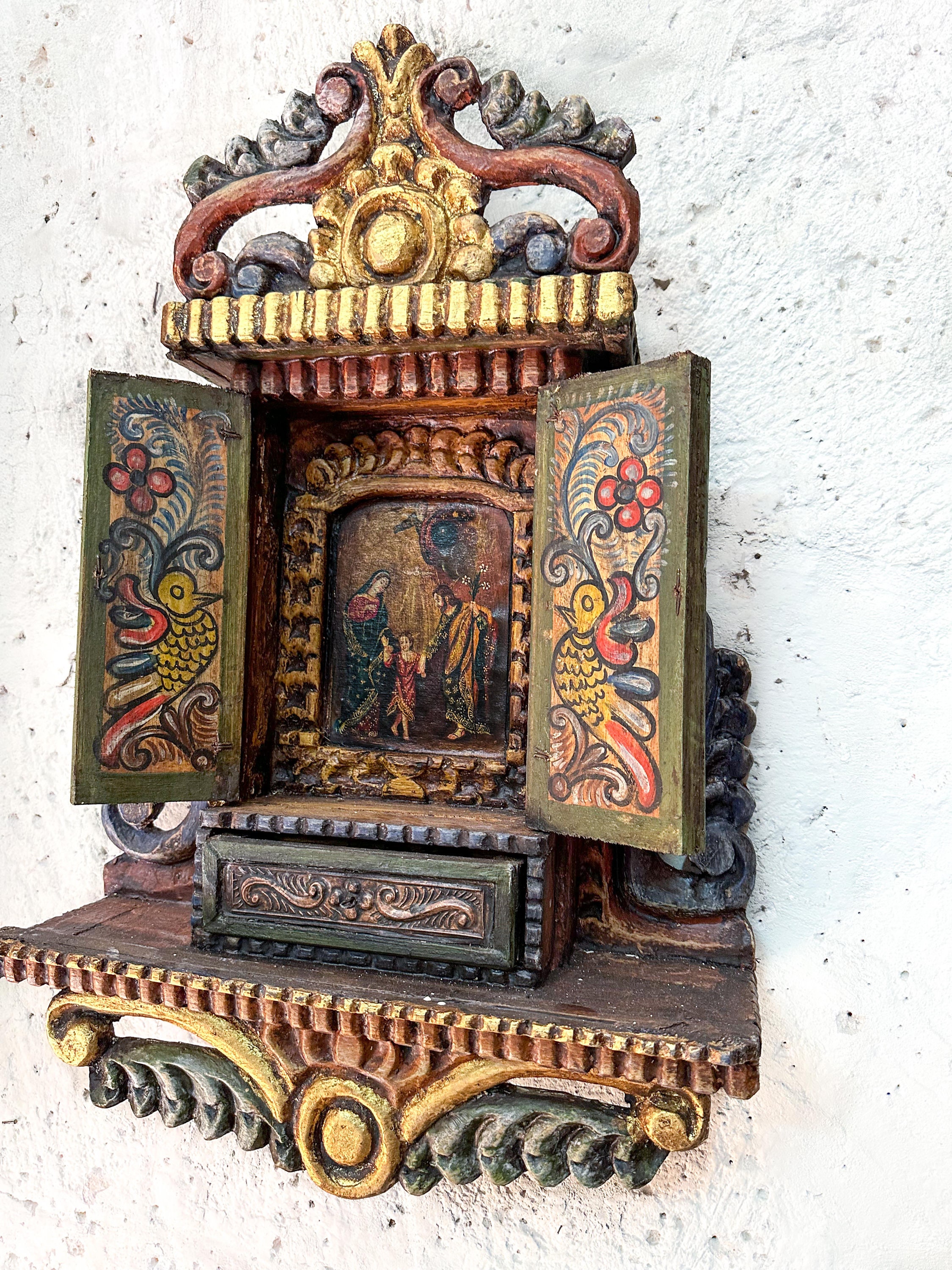 Cuzco School • Colonial Art • Retablo Santo • Original Oil Painting ...