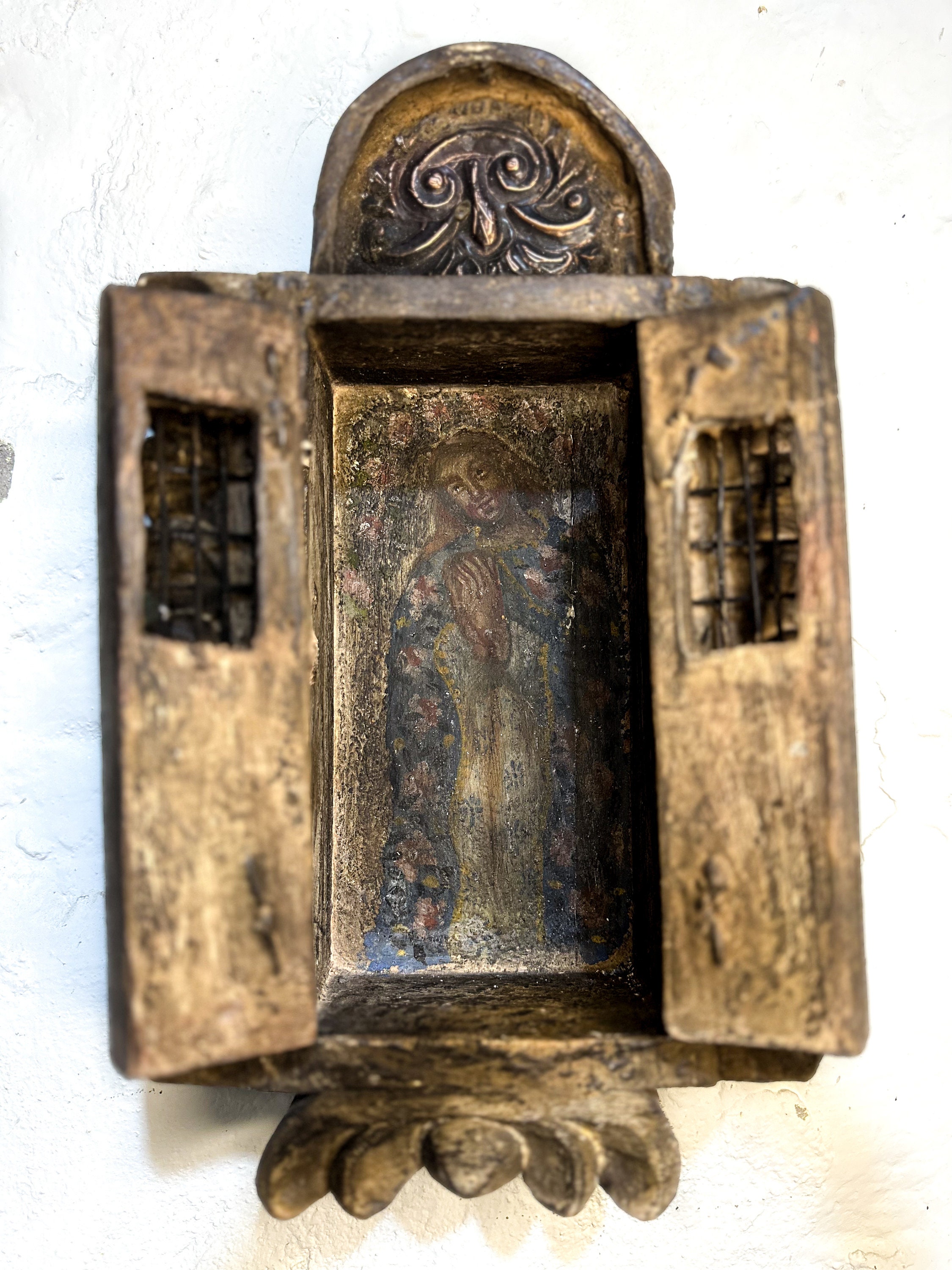 Antiguo Retablo Colonial De Escuela Cusqueña Impresionante Peruano ...