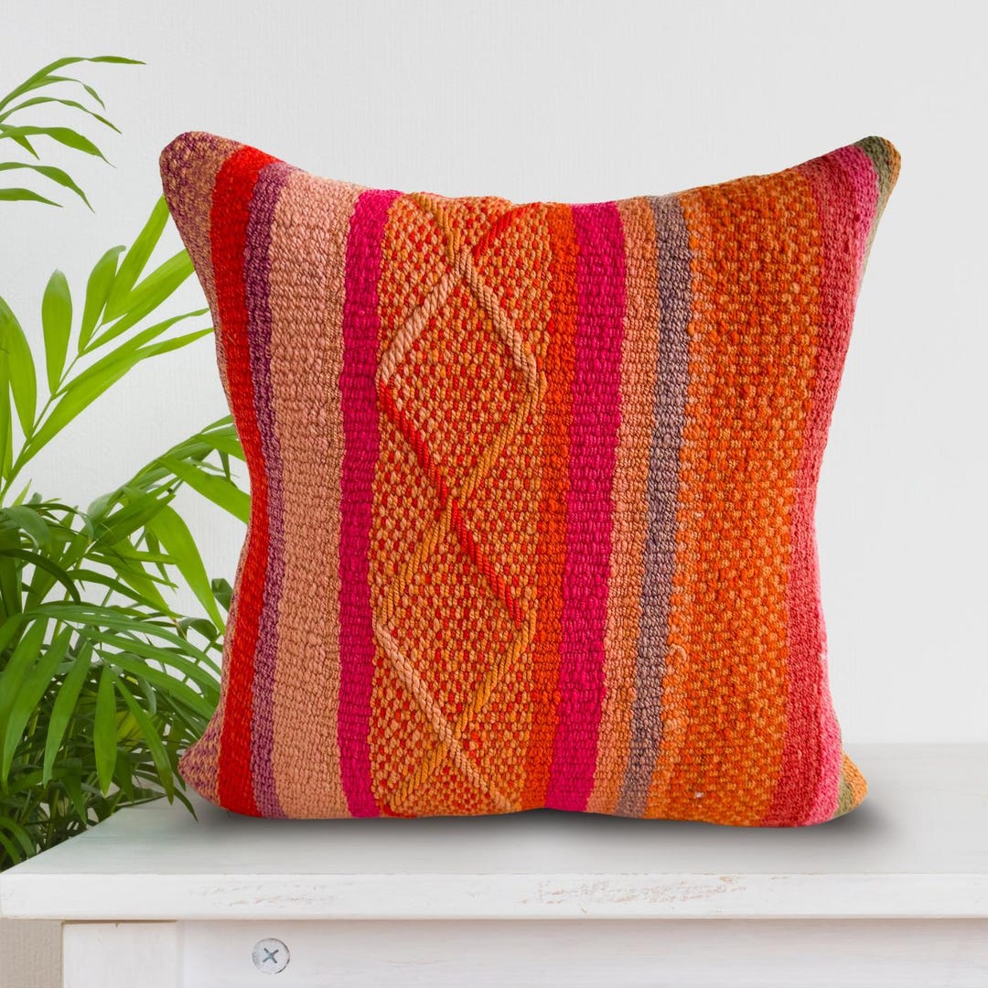 Quechua Weaving Pillow•18x18•cusco Style Textiles •woven Andean Cushion ...