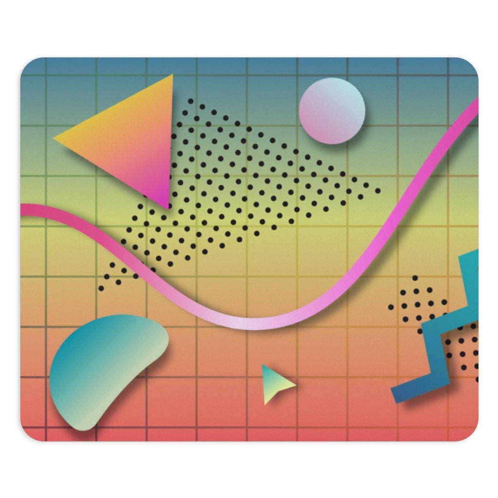 Synthwave Mouse Pad Memphis Milano Mouse Pad Vaporwave - Etsy