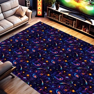 Retro Arcade Carpet, Galaxy Space Area Rug, Indoor Outdoor, 80s 90s ...