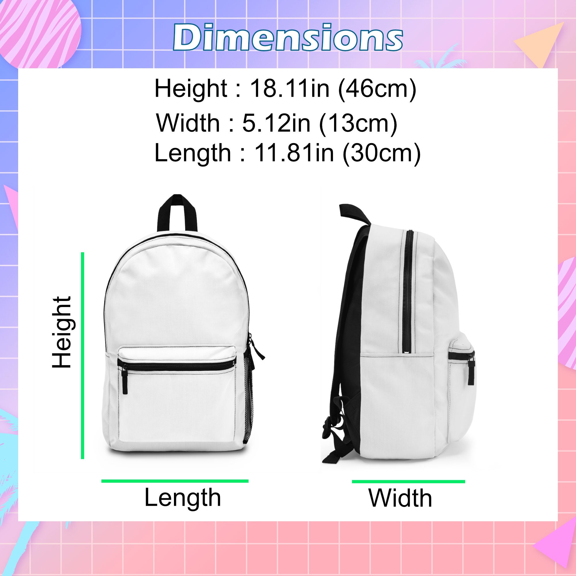 80s Backpack Memphis Design Bag Retro Backpack 90s Bag - Etsy