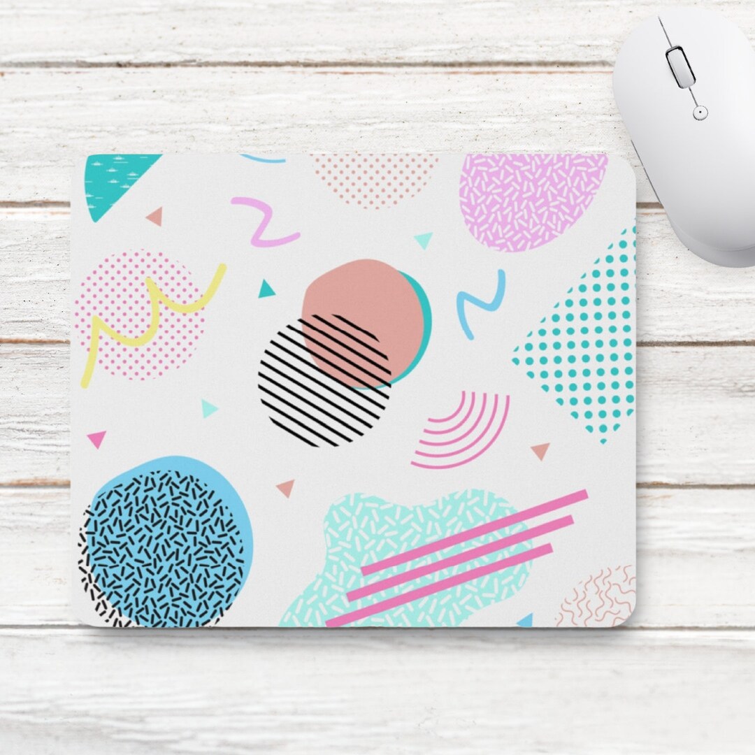 Retro Mouse Pad, Memphis Design, Desk Decor, Office Desk Accessories ...