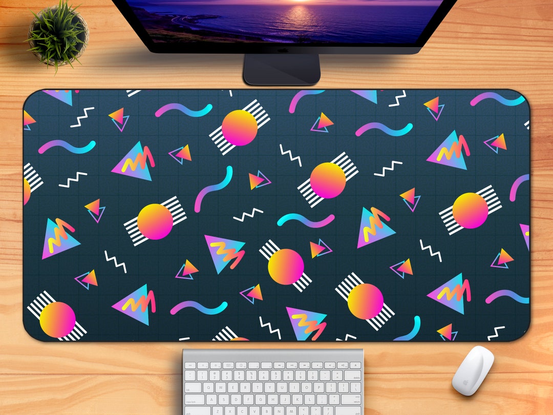 Retro 80s Desk Mat, Cute 90s Gaming Mouse Pad, XXL Extra-large ...