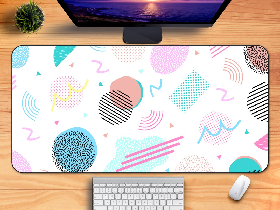 Retro 80s Desk Mat, Cute 90s Gaming Mouse Pad, XXL Extra-large, Pop Art ...
