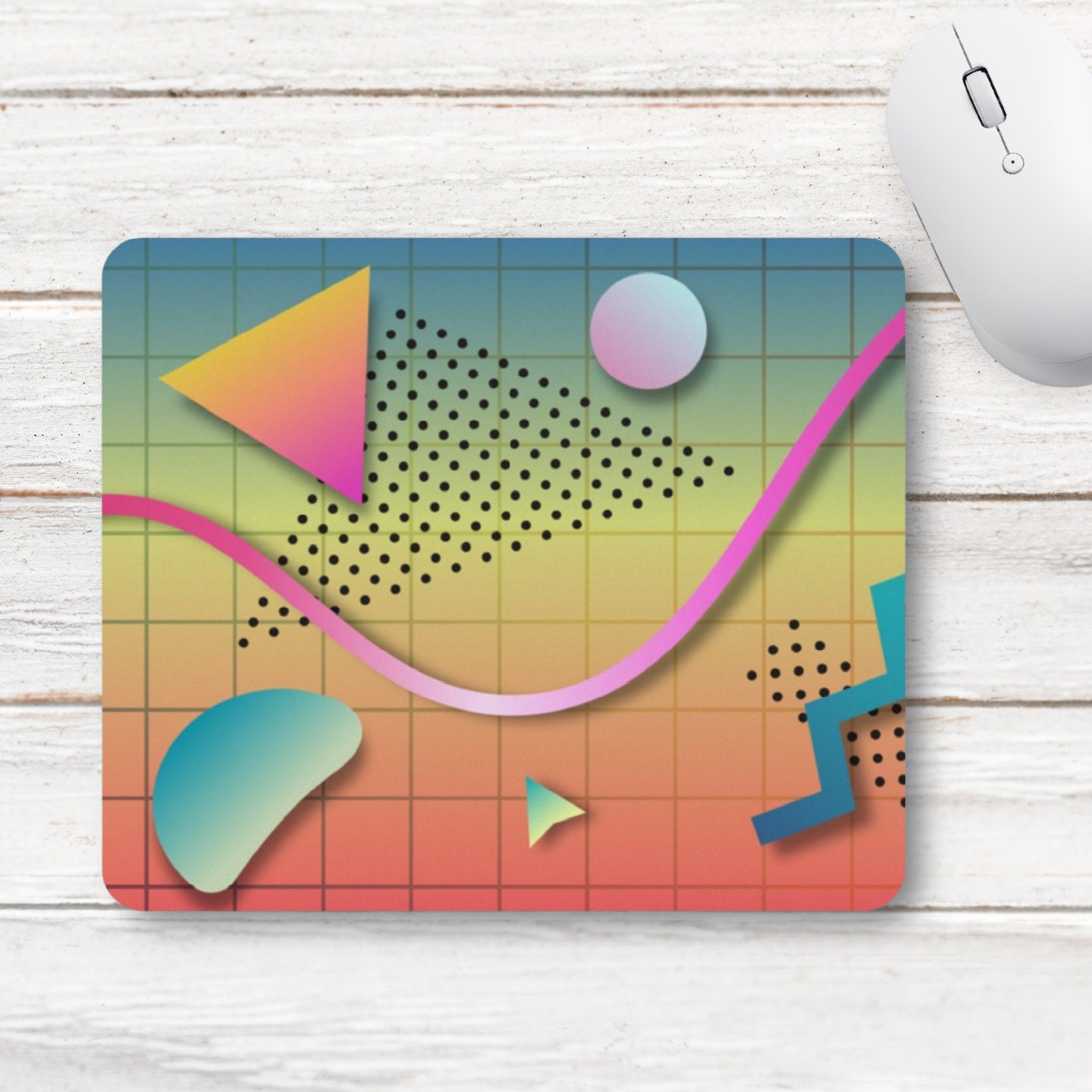Synthwave Mouse Pad Memphis Milano Mouse Pad Vaporwave - Etsy