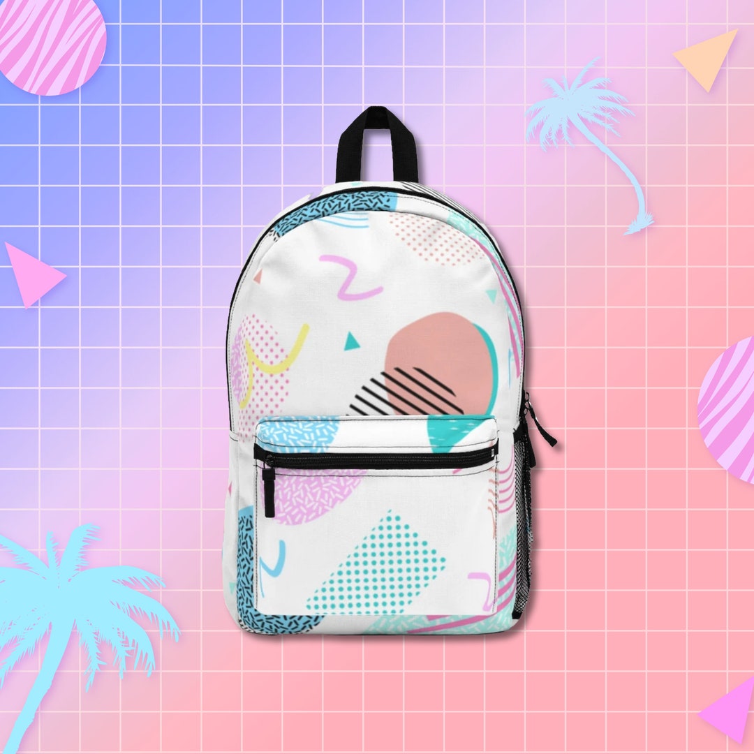 Retro Backpack, Memphis Design Bag, 80s Backpack, Minimalist Backpack ...