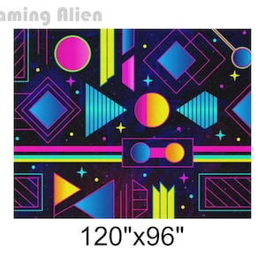 Retro Arcade Carpet, Colorful Trippy Area Rug, 80s 90s Accent Floor Mat ...