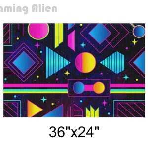 Retro Arcade Carpet, Colorful Trippy Area Rug, 80s 90s Accent Floor Mat ...