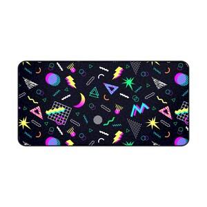 Retro 80s Desk Mat, Cute 90s Gaming Mouse Pad, XXL Extra-large, Black ...
