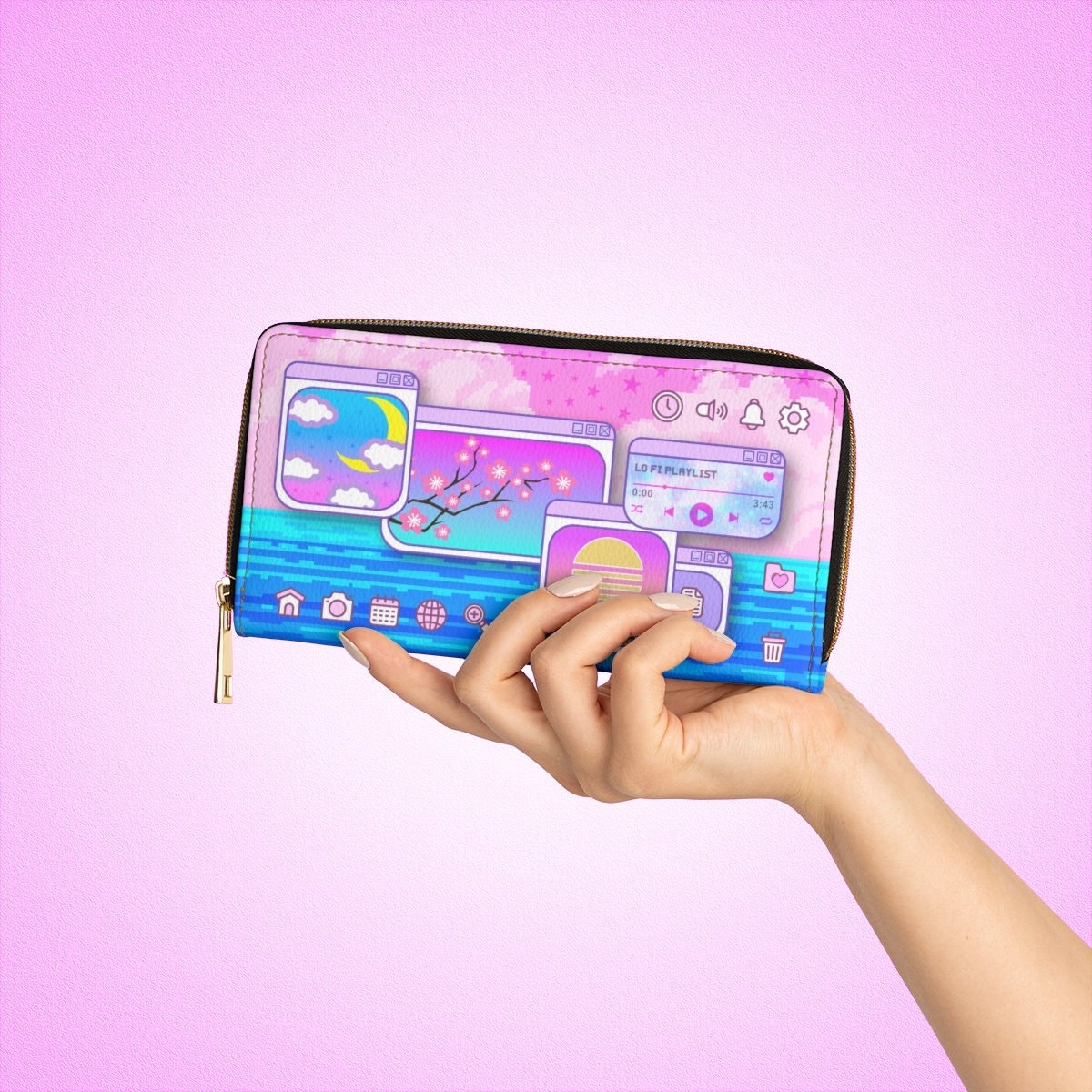 Cute Kawaii Vaporwave Zipper Wallet Kawaii Accessories - Etsy