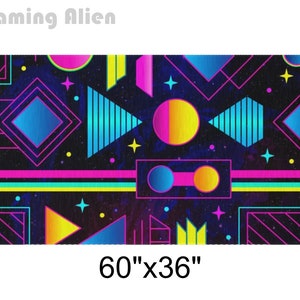 Retro Arcade Carpet, Colorful Trippy Area Rug, 80s 90s Accent Floor Mat ...