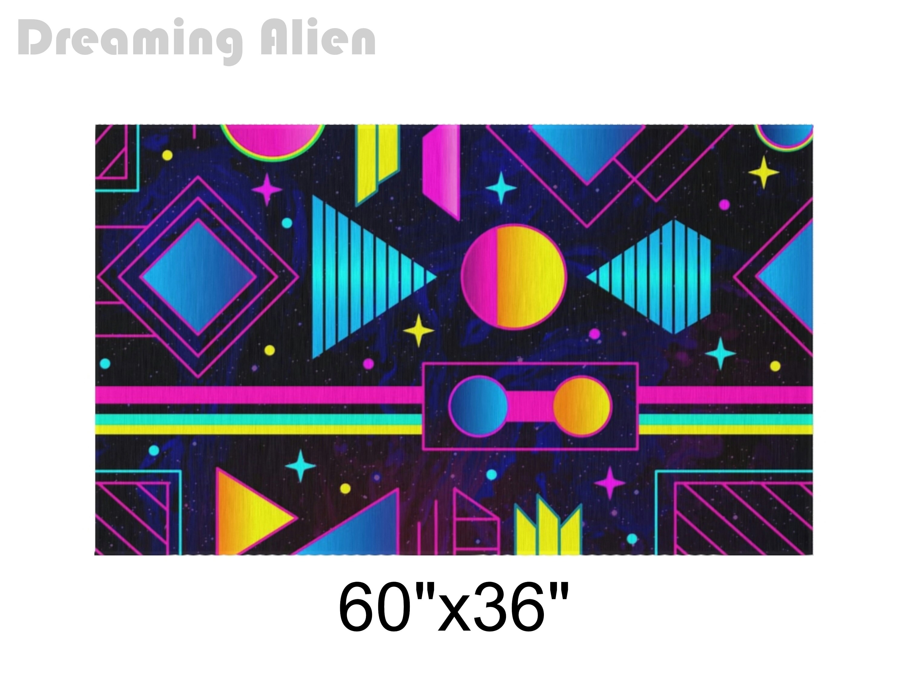 Retro Arcade Carpet, Colorful Trippy Area Rug, 80s 90s Accent Floor Mat ...