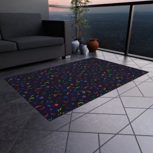 Arcade Carpet, Colorful Area Rug, 80s 90s Trippy Accent Floor Mat ...
