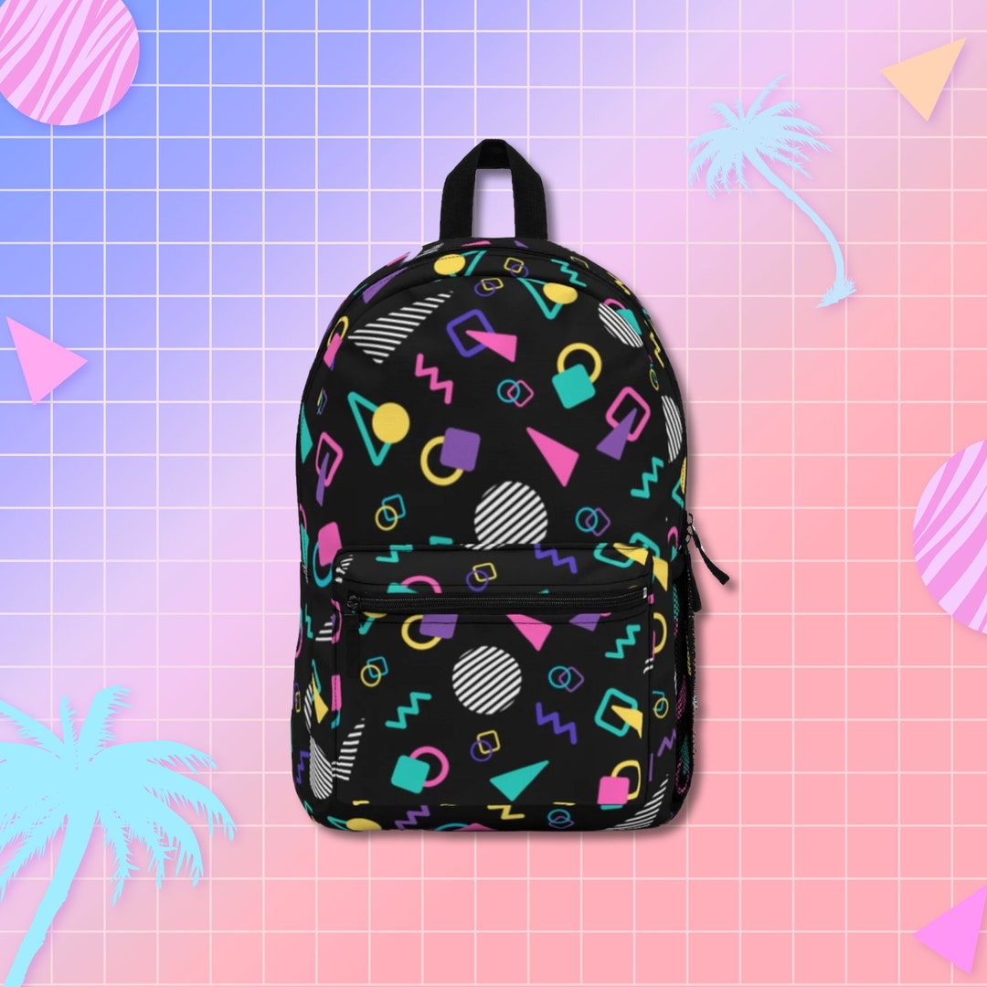 Retro Backpack, Memphis Design Bag, 80s Backpack, Minimalist Backpack ...