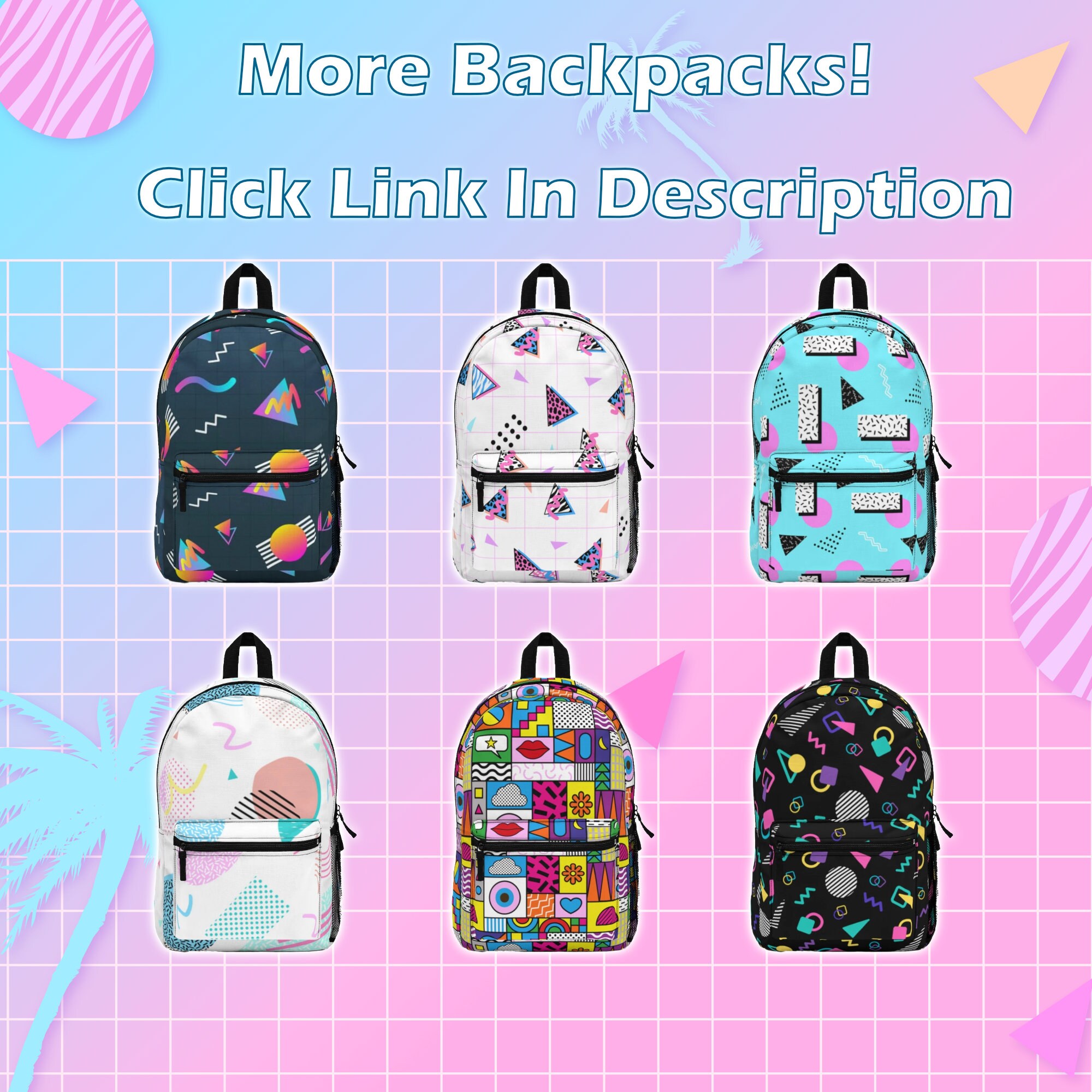 80s Backpack Memphis Design Bag Retro Backpack 90s Bag - Etsy