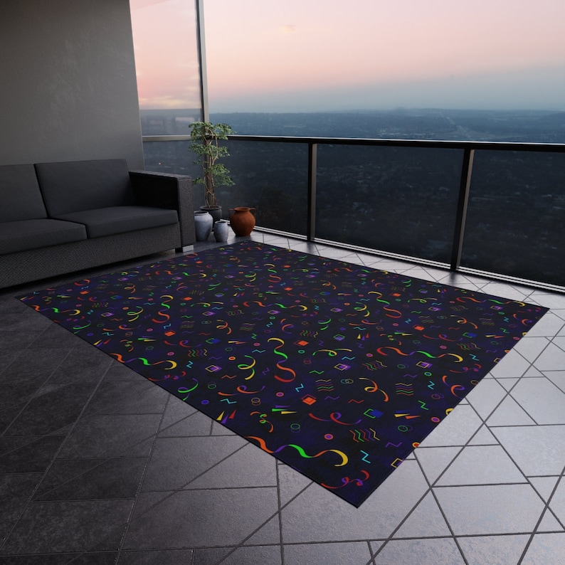 Arcade Carpet, Colorful Area Rug, 80s 90s Trippy Accent Floor Mat ...