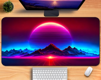 Retro 80s Arcade Desk Mat Mouse Pad for Computer Laptop 3 Sizes ...