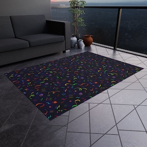 Arcade Carpet, Colorful Area Rug, 80s 90s Trippy Accent Floor Mat ...
