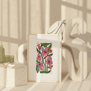 Abstract Botanical Flowers Poster Digital Download Wall Print Colorful ...