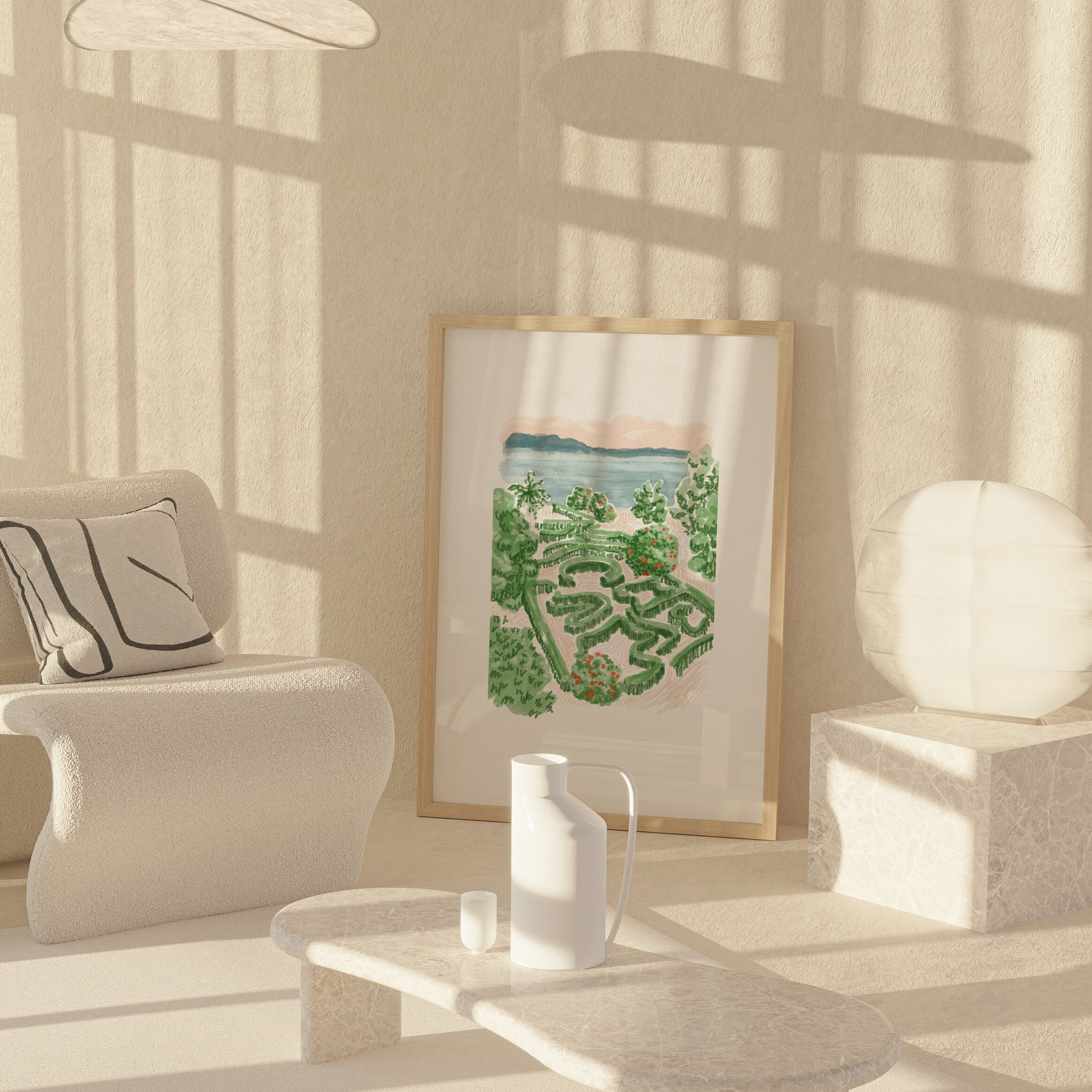 Abstract Garden Maze Scenery Poster Digital Download Wall Print ...