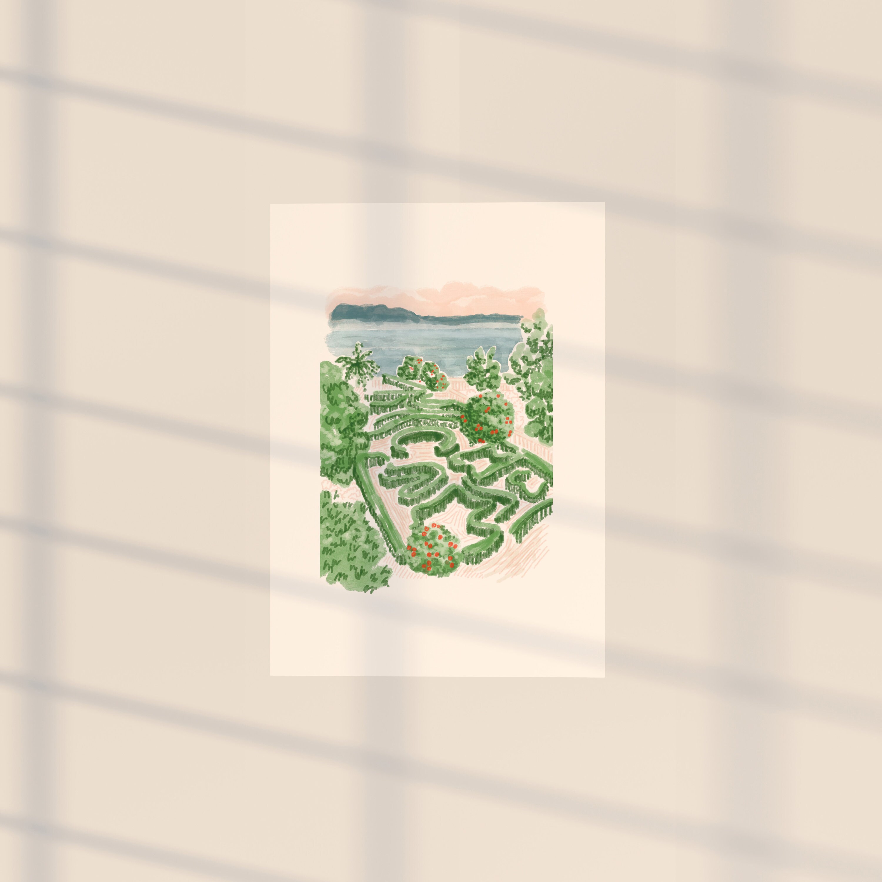 Abstract Garden Maze Scenery Poster Digital Download Wall Print ...