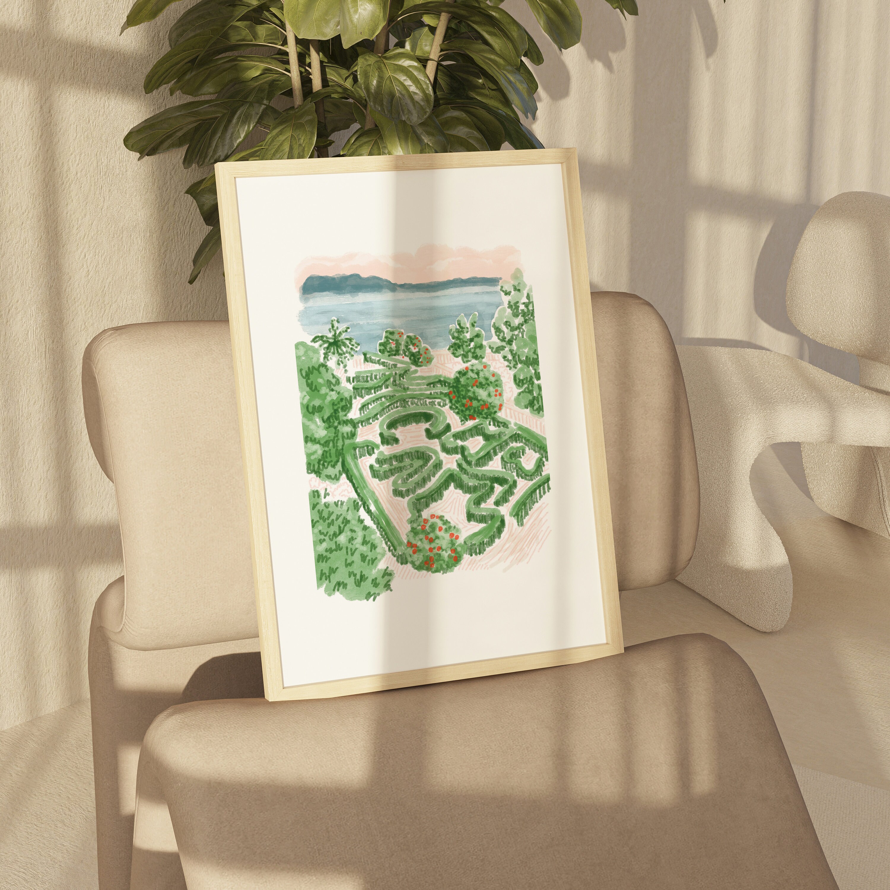 Abstract Garden Maze Scenery Poster Digital Download Wall Print ...