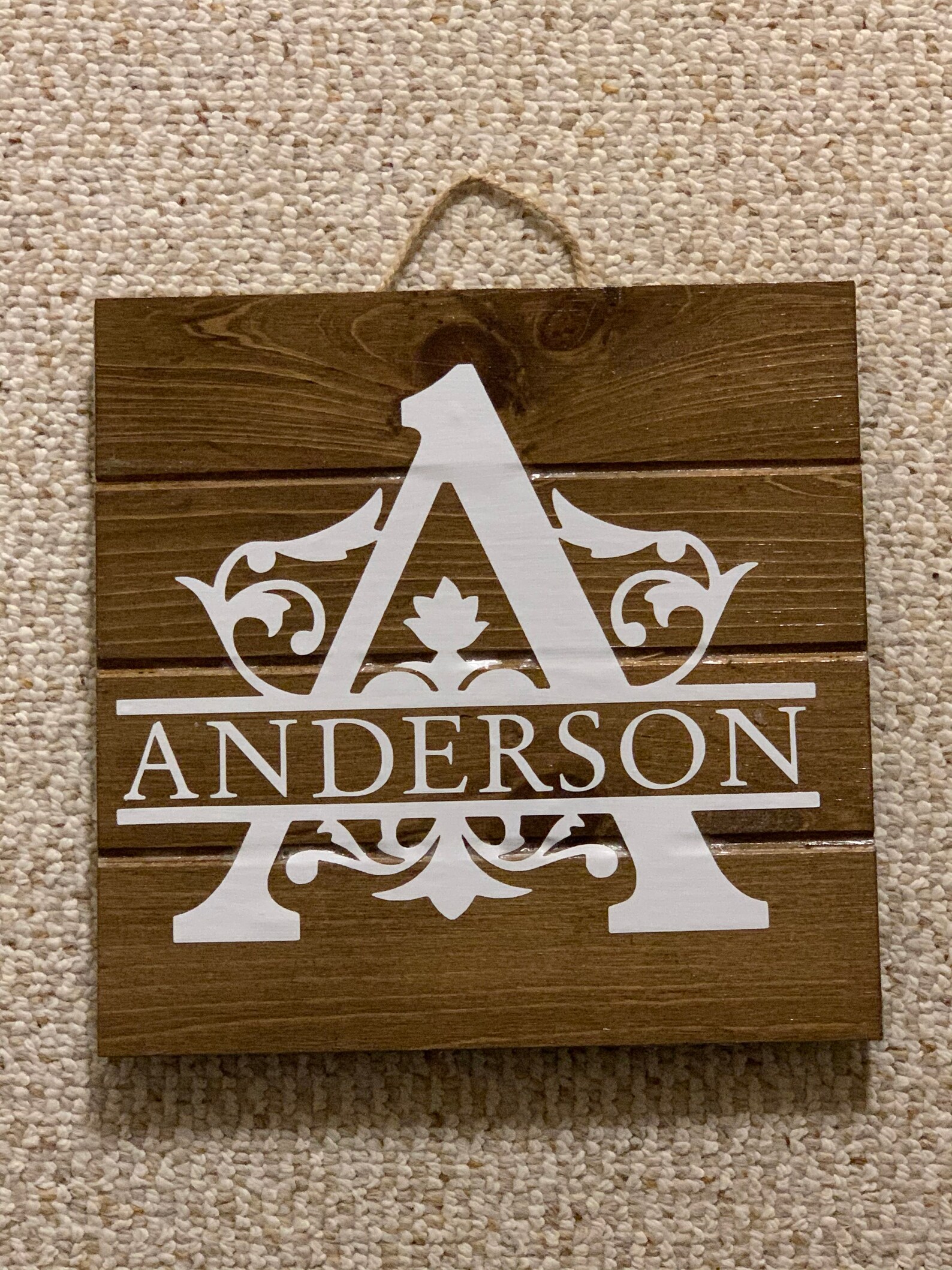 Last Name With Initial Sign - Etsy UK