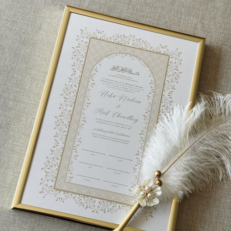 Nikkah Pen Wedding Pen Ostrich Feather Pen Guest Book Wedding Guestbook ...