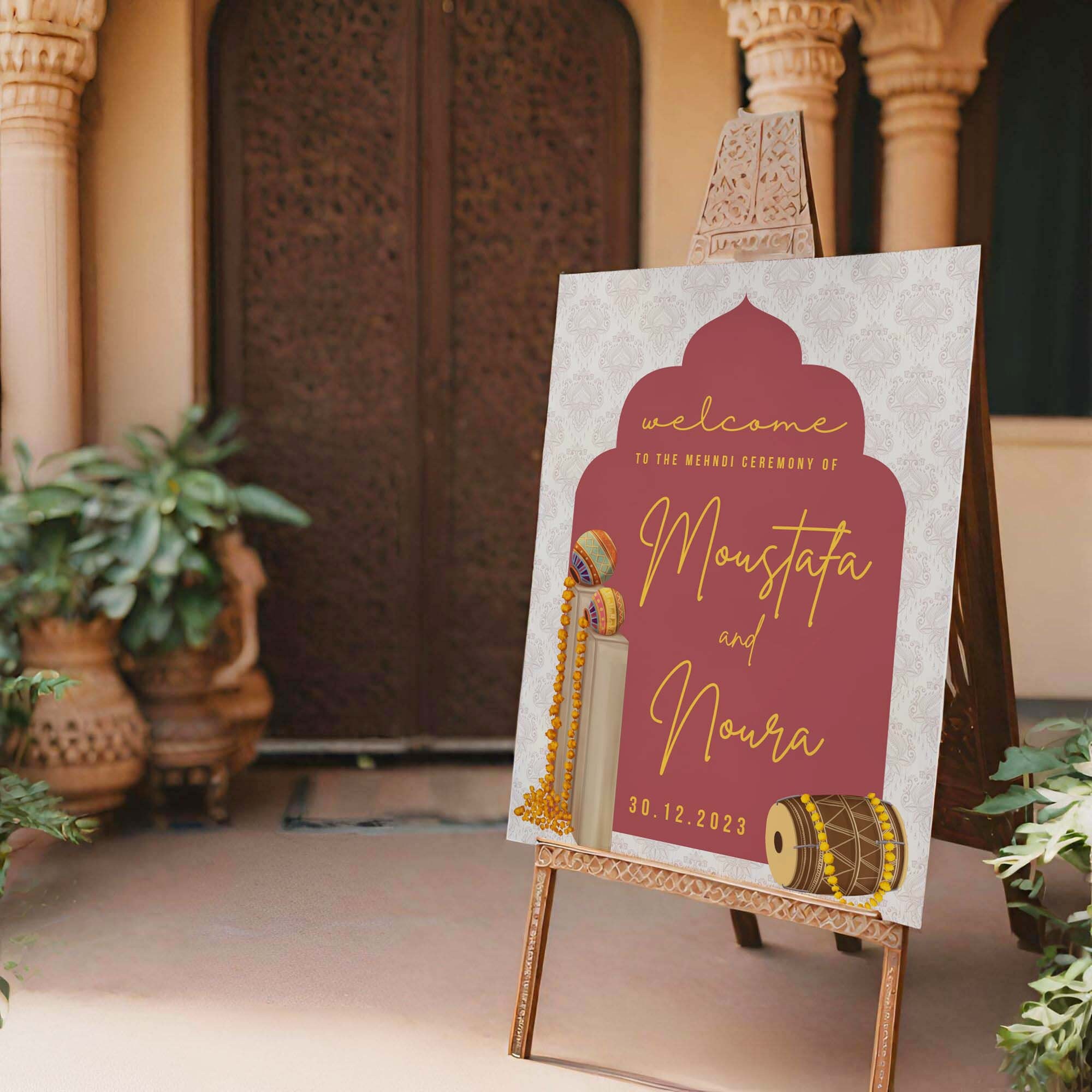 Mehndi Ceremony Welcome Sign Mehndi Welcome Wedding Sign Mendhi Sign ...