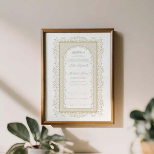 Islamic Marriage Contract Green Nikkah Certificate Digital Nikkah ...