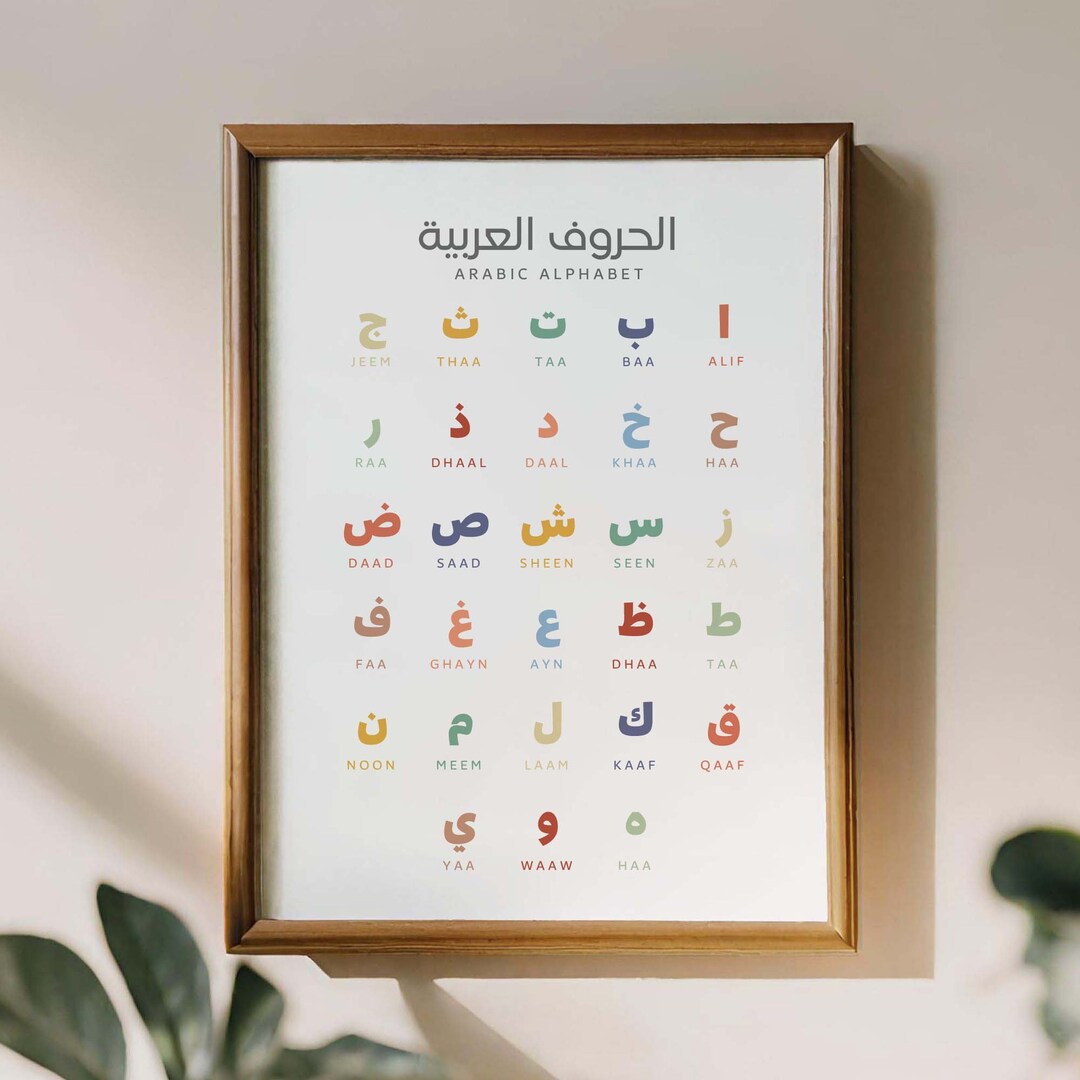 Arabic Alphabet Poster Arabic Kid Print Islamic Nursery Print Arabic ...