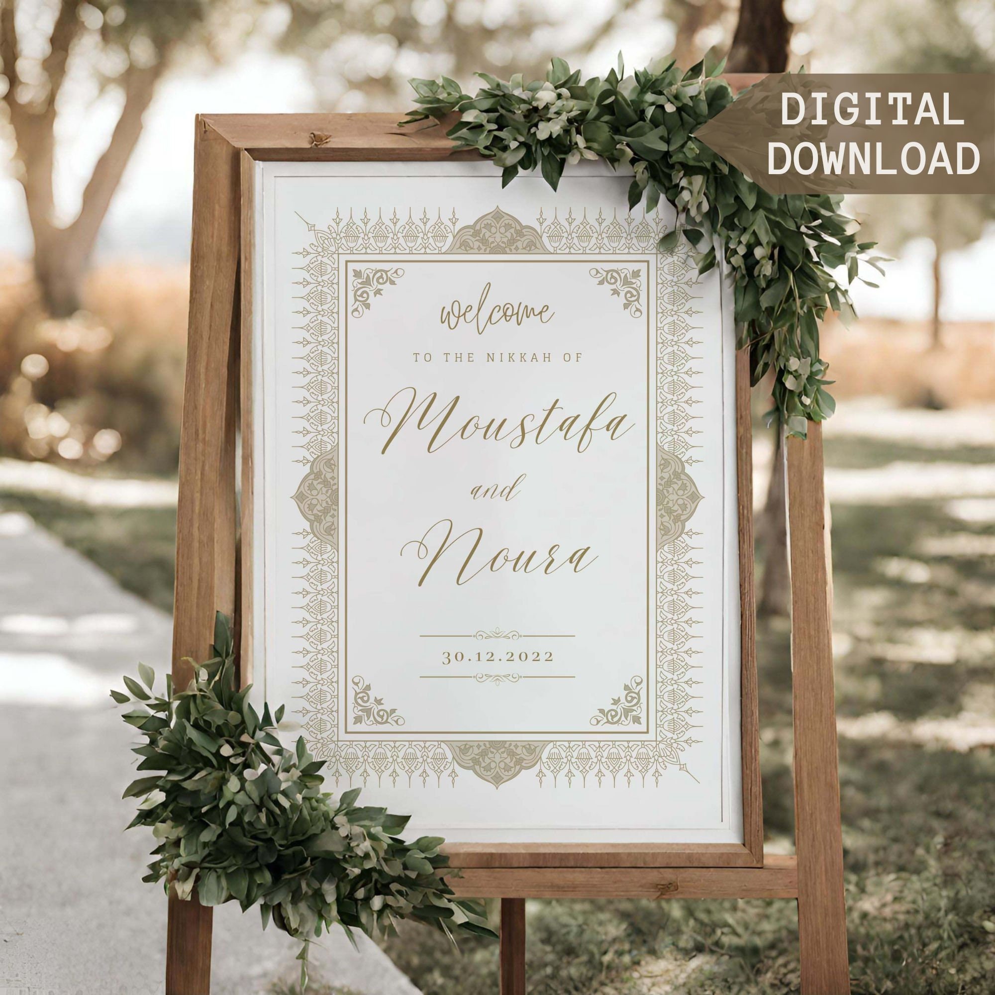 Custom Nikkah Welcome Sign Personalized Muslim Wedding Welcome Islamic ...