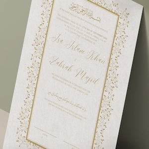 Nikah Contract Gold Nikkah Certificate Digital Islamic Marriage ...