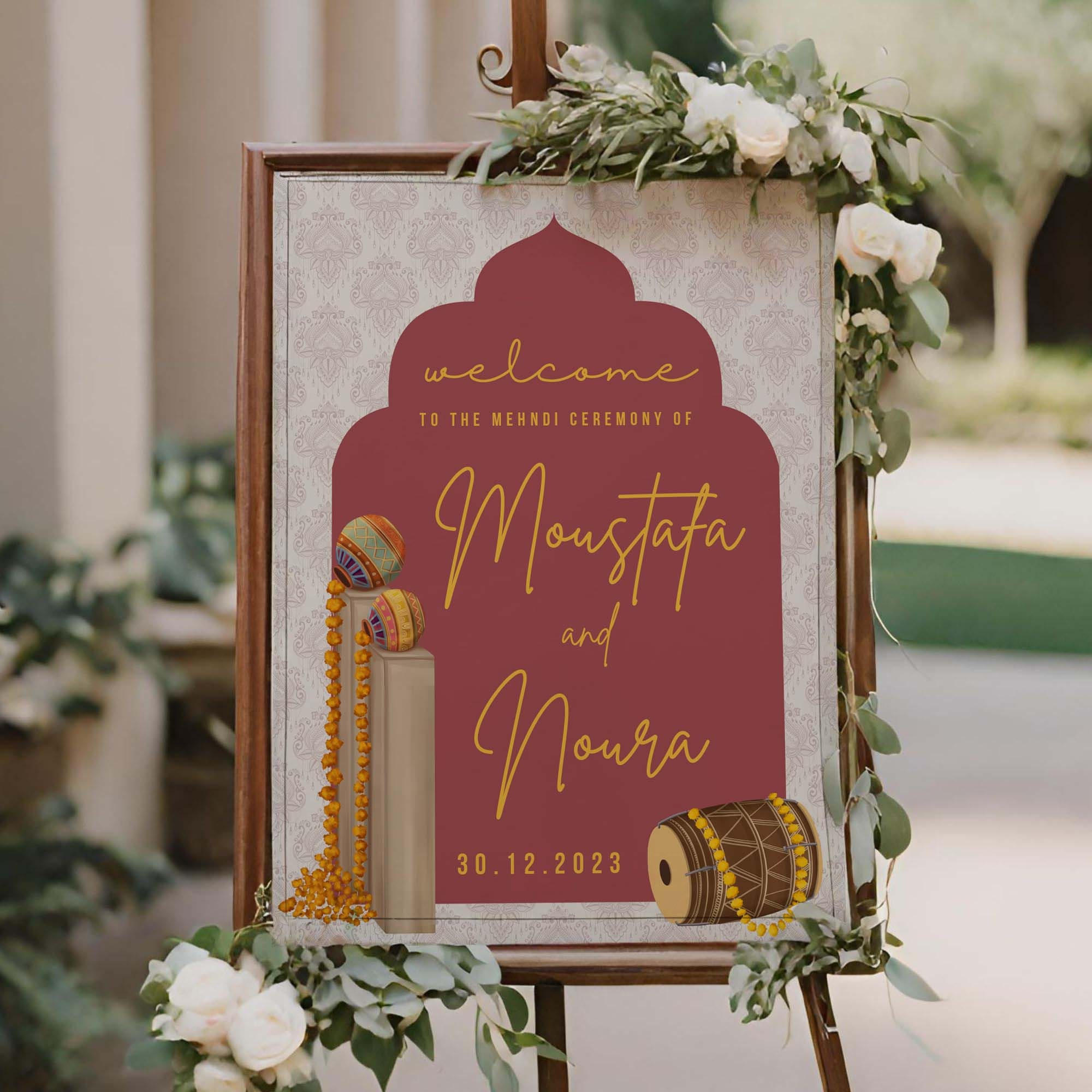 Mehndi Ceremony Welcome Sign Mehndi Welcome Wedding Sign Mendhi Sign ...