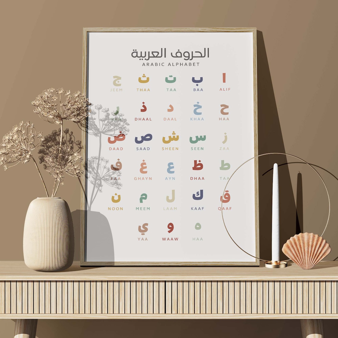 Arabic Alphabet Poster Arabic Kid Print Islamic Nursery Print Arabic ...