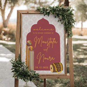 Mehndi Ceremony Welcome Sign Mehndi Welcome Wedding Sign Mendhi Sign ...