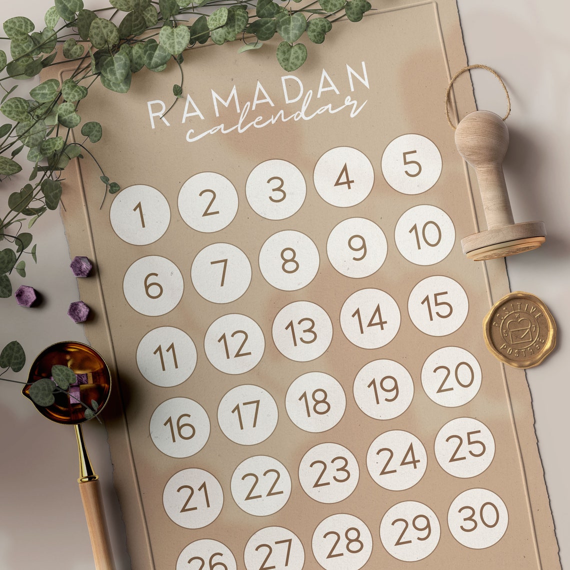 Ramadan Calendar Print Ramadan Countdown Calendar Poster Countdown to ...