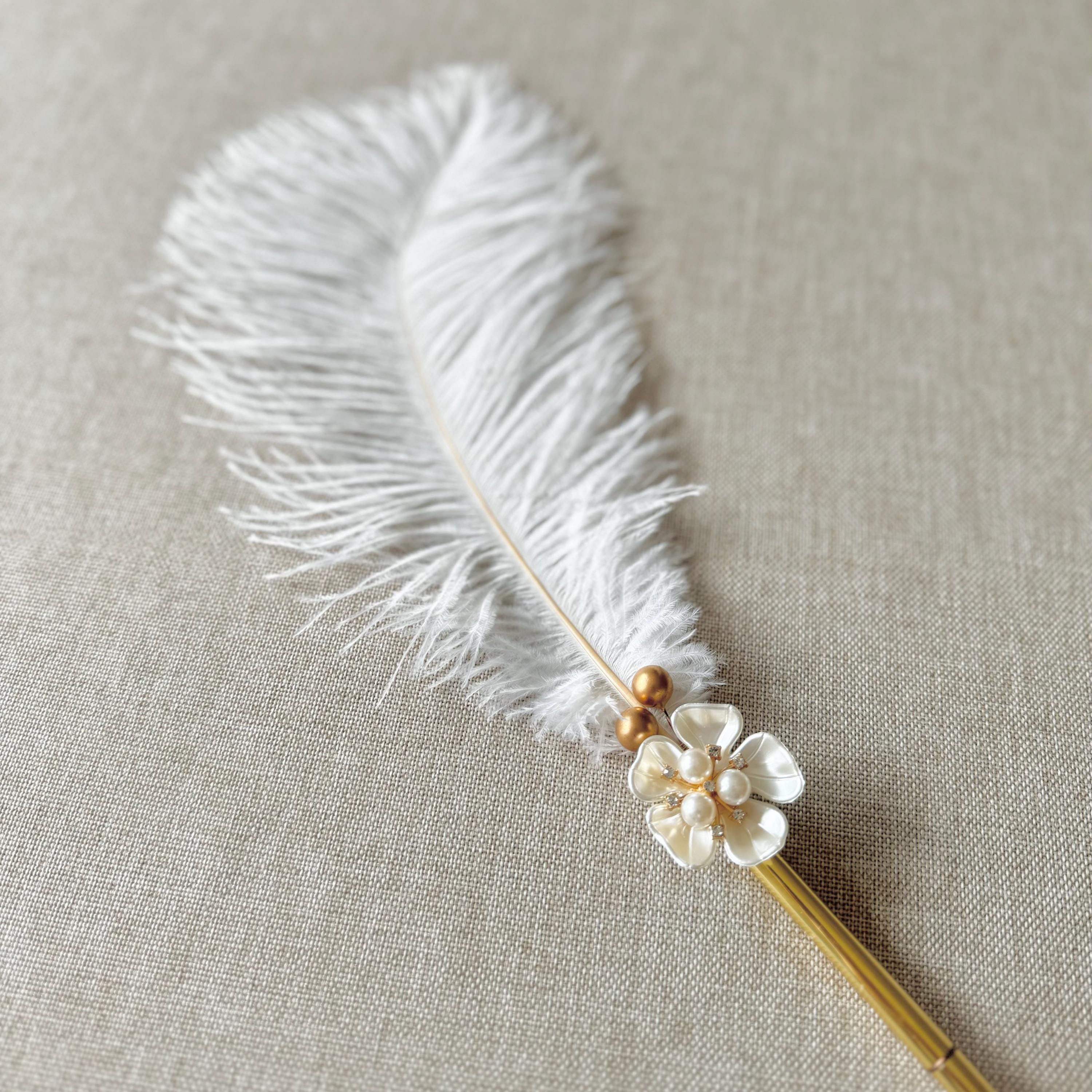 Nikkah Pen Wedding Pen Ostrich Feather Pen Guest Book Wedding Guestbook ...