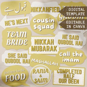 Customizable Nikkah Photobooth Props Template Nikah Decor Pakistani ...