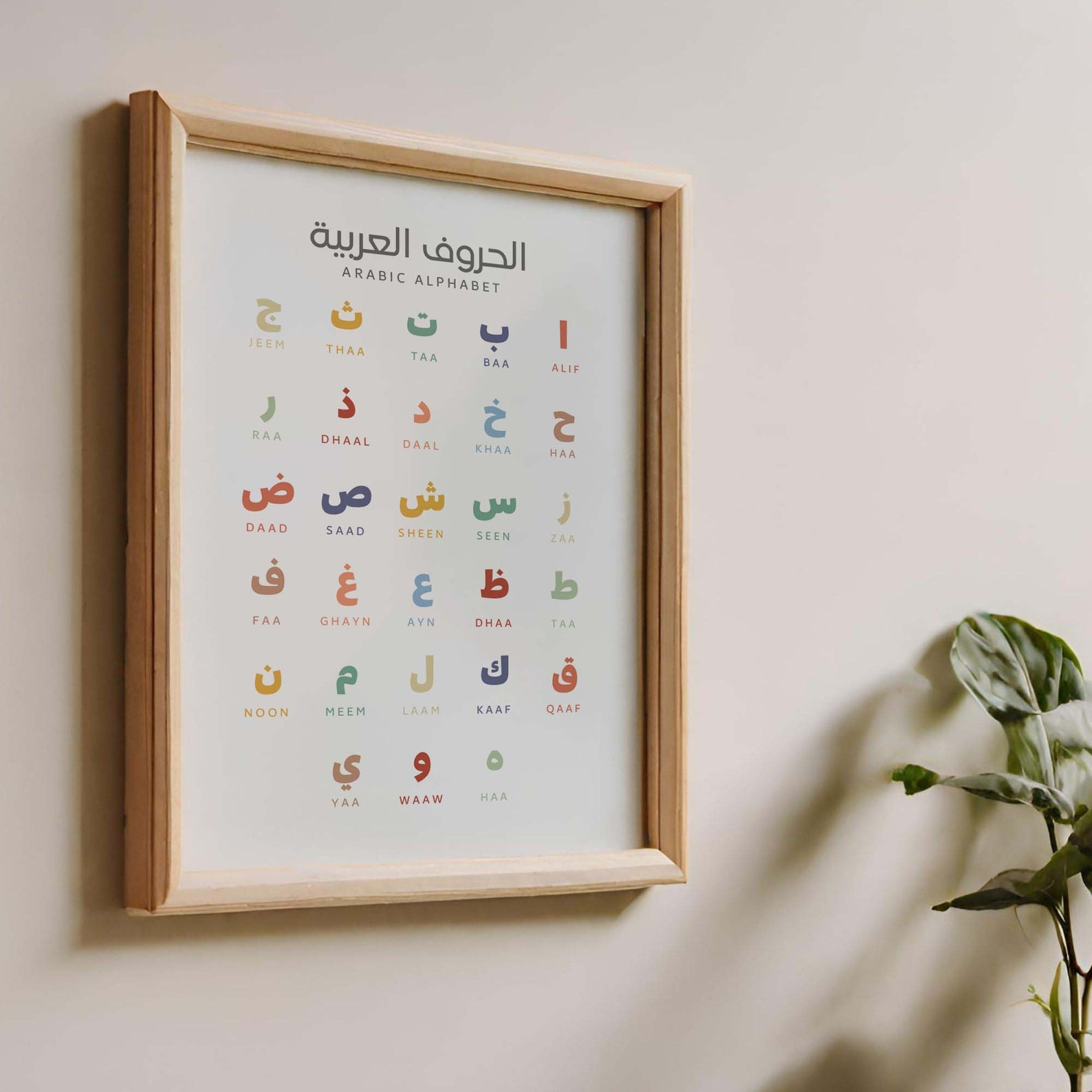 Arabic Alphabet Poster Arabic Kid Print Islamic Nursery Print Arabic ...