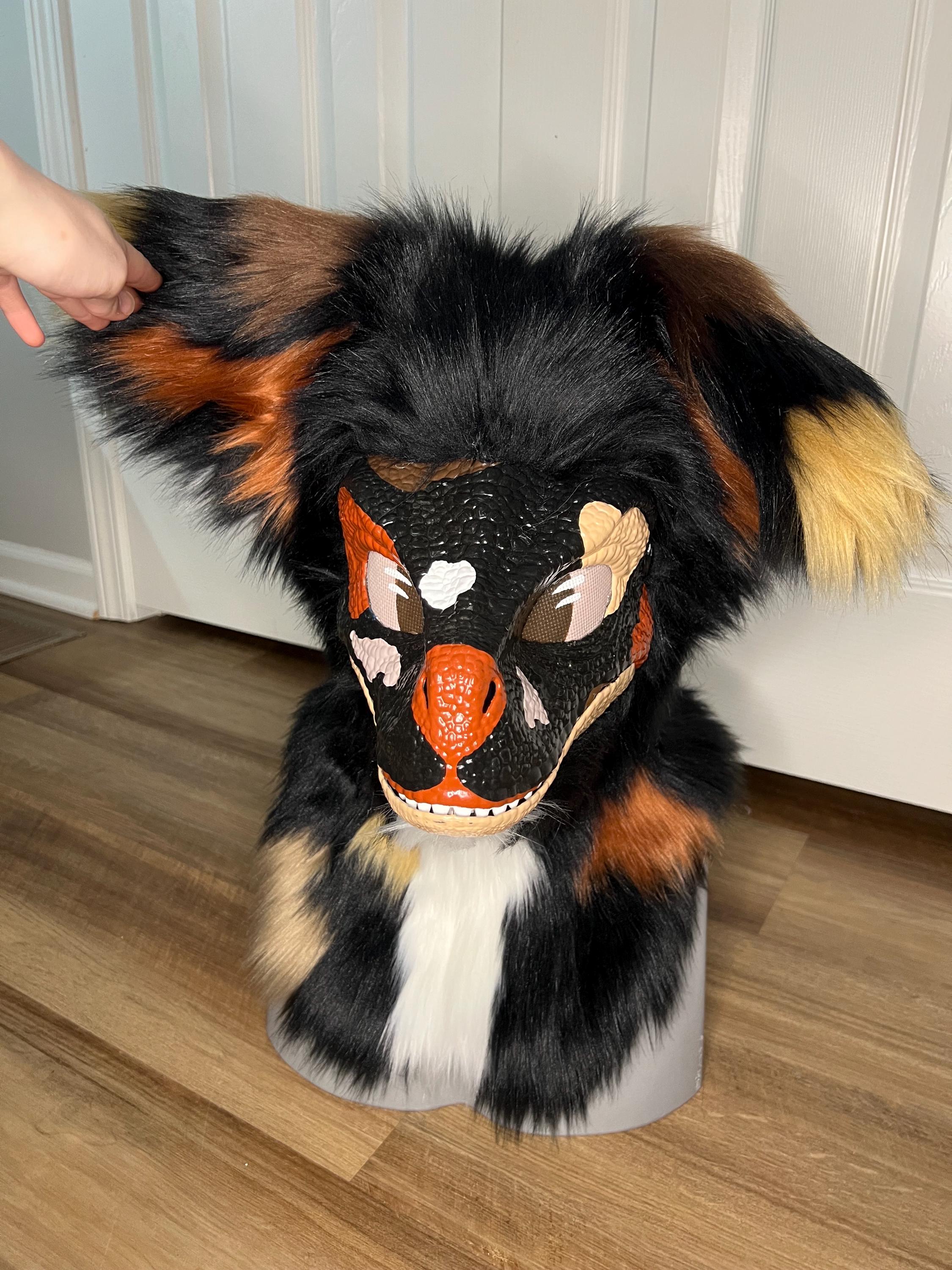 Calico Dog Dinomask Minipartial Premade Fursuit - Etsy