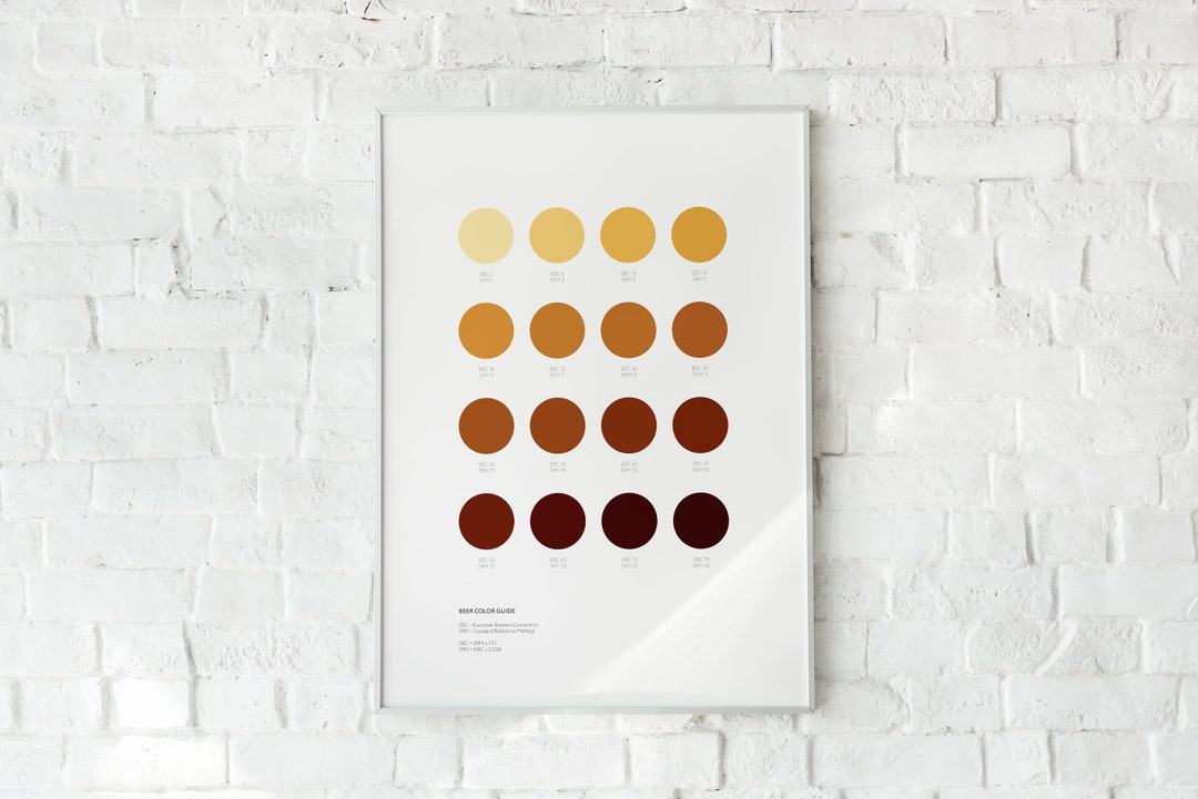 Beer Color Guide Poster. Colors of Beer. Digital Wall Art. INSTANT ...