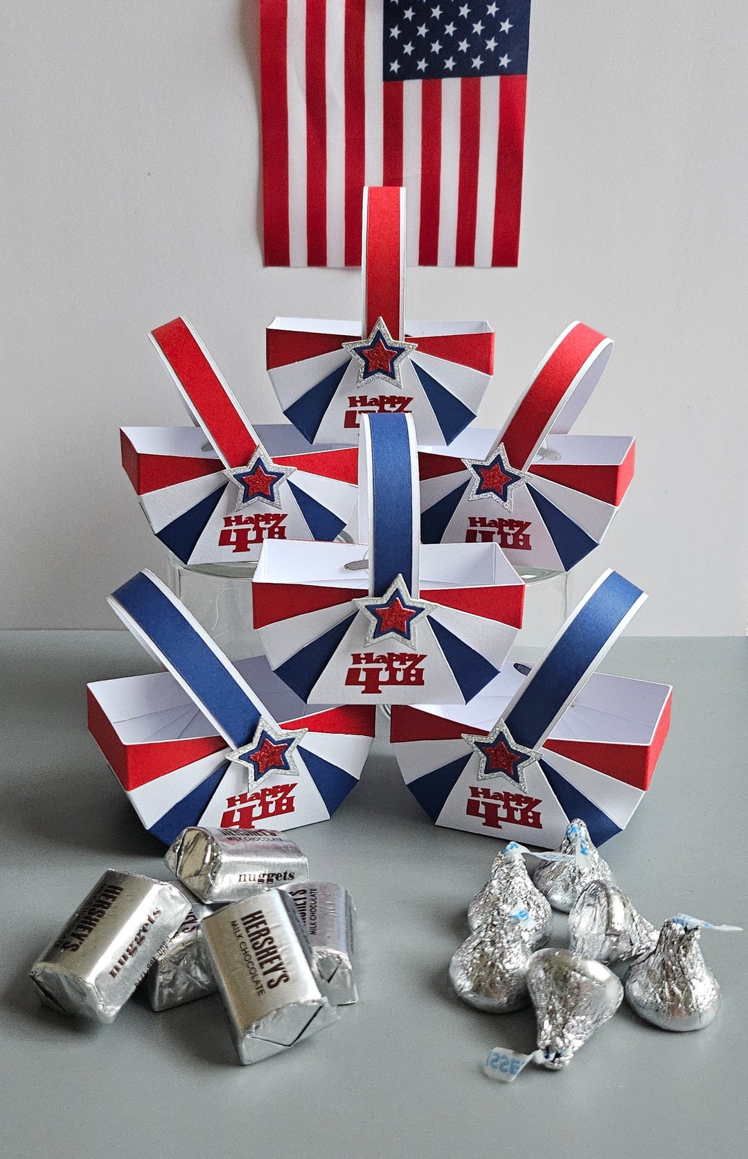July 4th Treat Baskets/party Favors, July 4th Basket Candy Holders ...