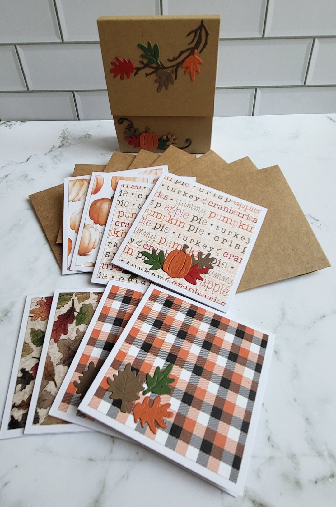 3x3 Hand Crafted Mini Fall/thanksgiving Note Cards - Etsy