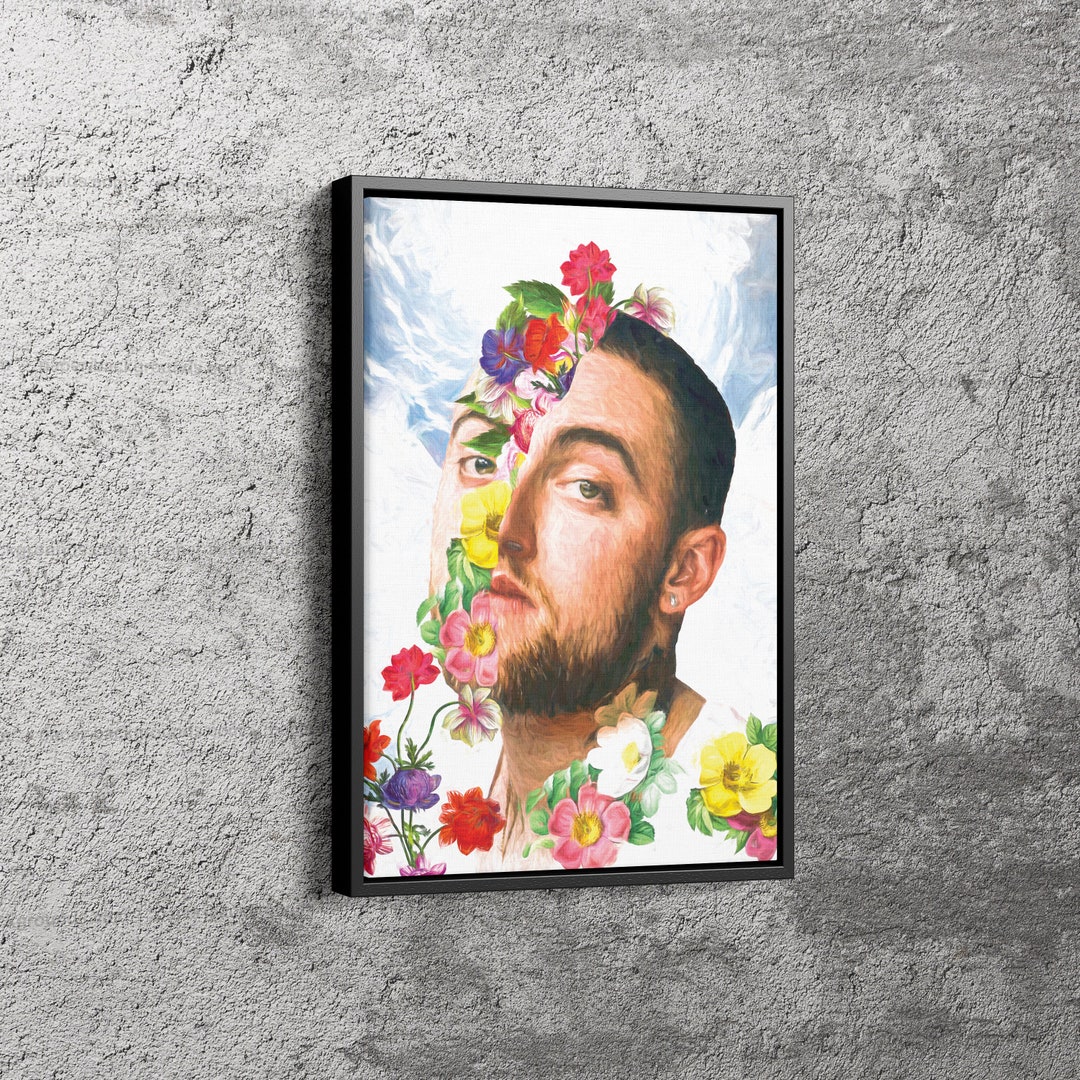 Mac Miller Floral Face Poster Painting Rapper Hand Made - Etsy