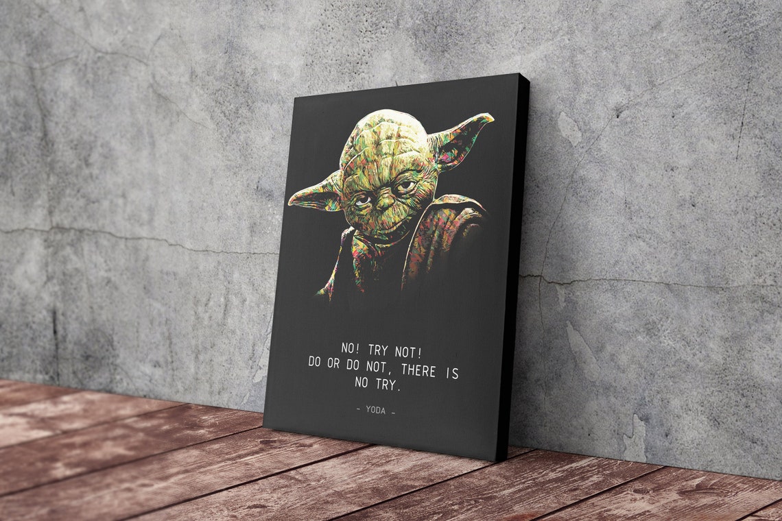 Baby Yoda Pop Art Quote Art Poster Star Wars Canvas Wall Art - Etsy