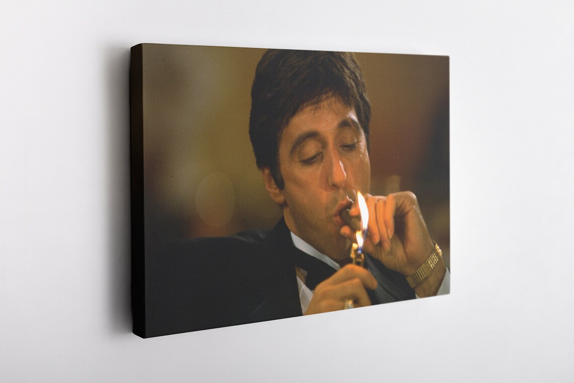 Scarface Tony Montana Poster Smoking Canvas Wall Art Home | Etsy India