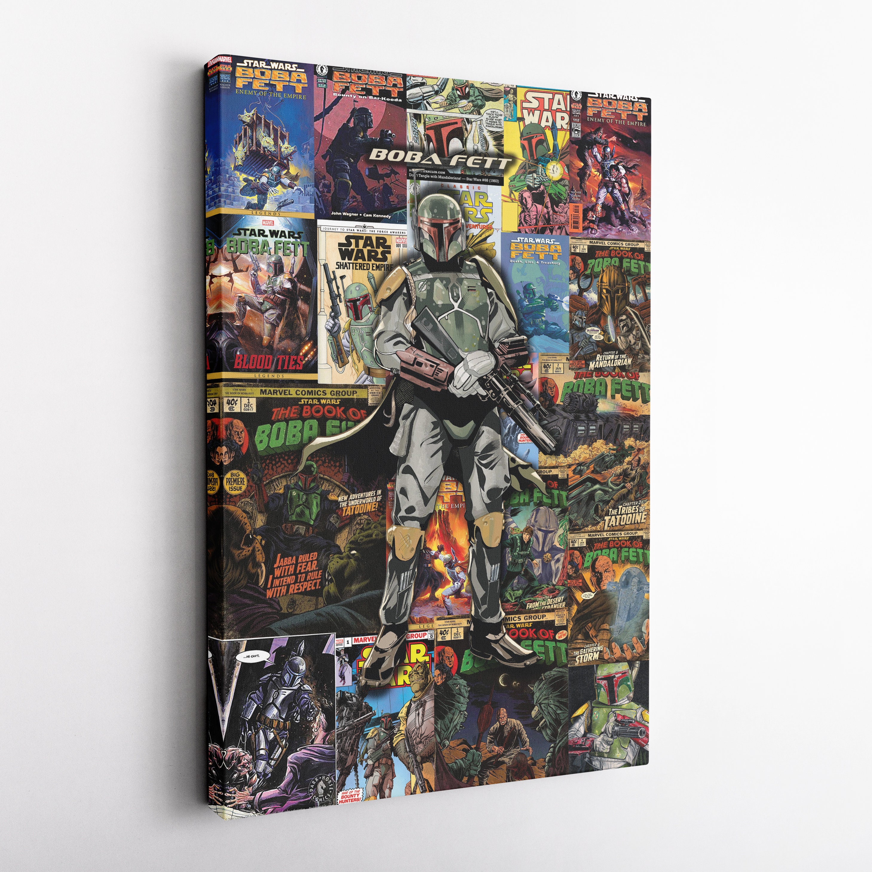 BOBA FETT Poster Collage Art Star Wars Canvas Wall Art Print - Etsy