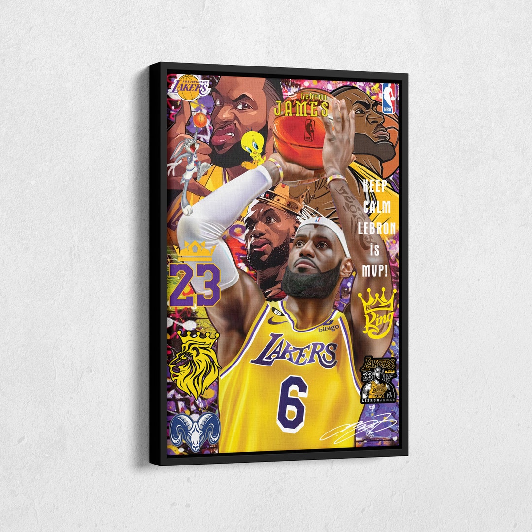 Lebron James Poster Los Angeles Lakers NBA Pop Art Canvas Wall - Etsy